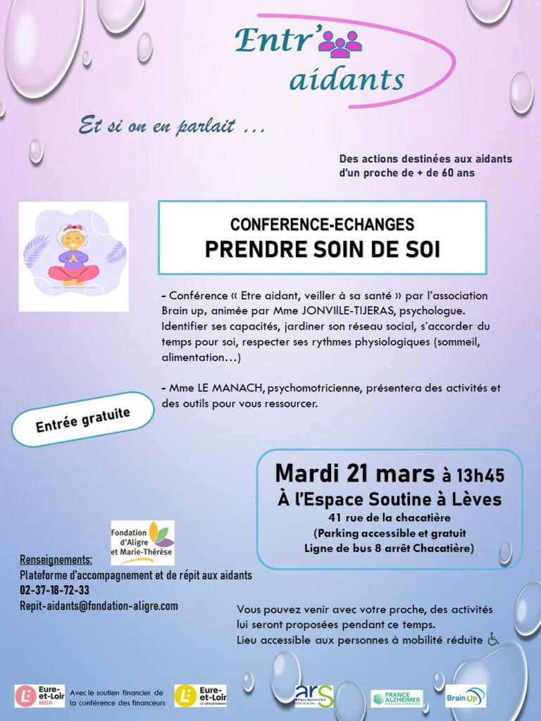 Conférence pour prendre soin de soi à destination des aidants (Lèves-28 ...